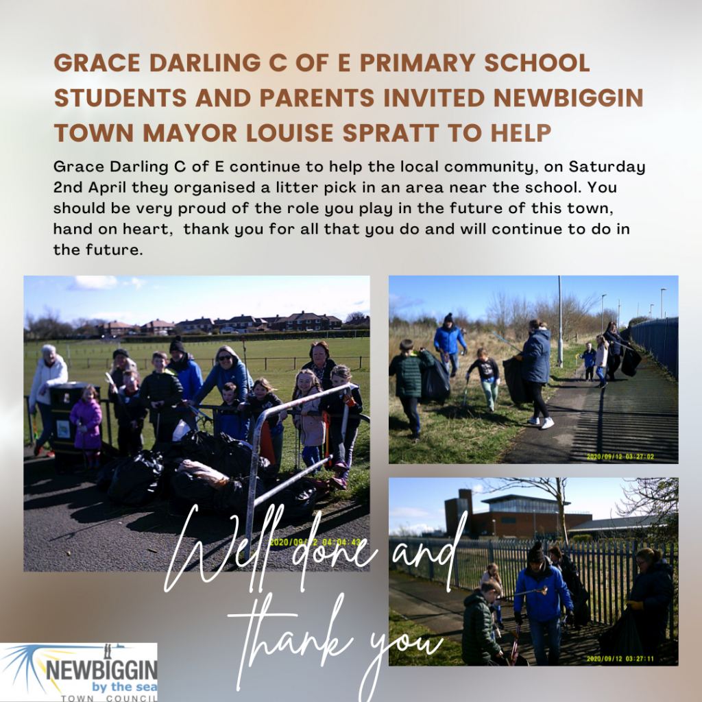 Grace Darling C of E Primary School with Newbiggin Town Mayor and ...