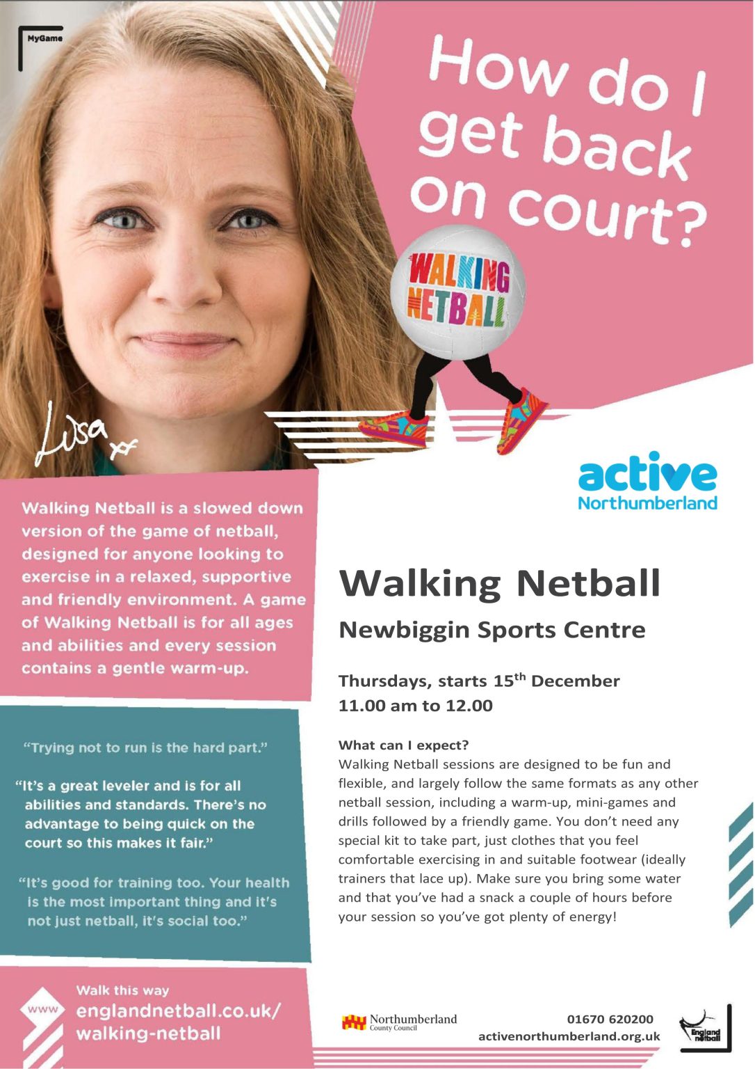 Walking Netball in Newbiggin - Newbiggin by the Sea Town Council