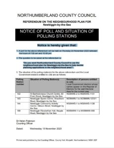 Notice of Poll and Situation of Polling Stations - Newbiggin by the Sea ...