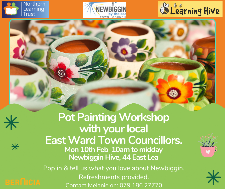 Pot Painting Workshop - Newbiggin by the Sea Town Council