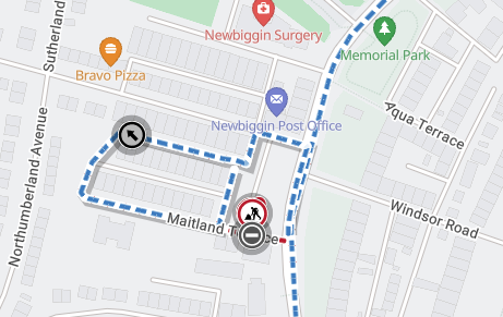 Temporary Traffic Regulation Order for Maitland Terrace, Newbiggin ...