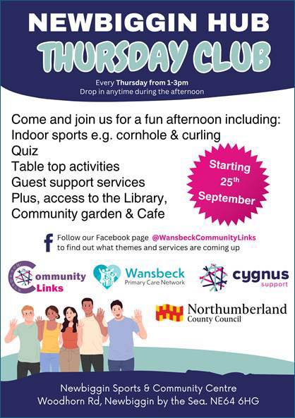 Thursday Club at Newbiggin Hub - Newbiggin by the Sea Town Council
