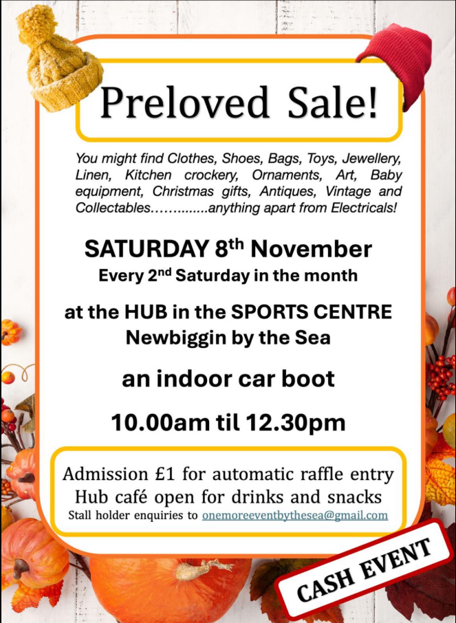 The Last Preloved Sale before Christmas! - Newbiggin by the Sea Town ...