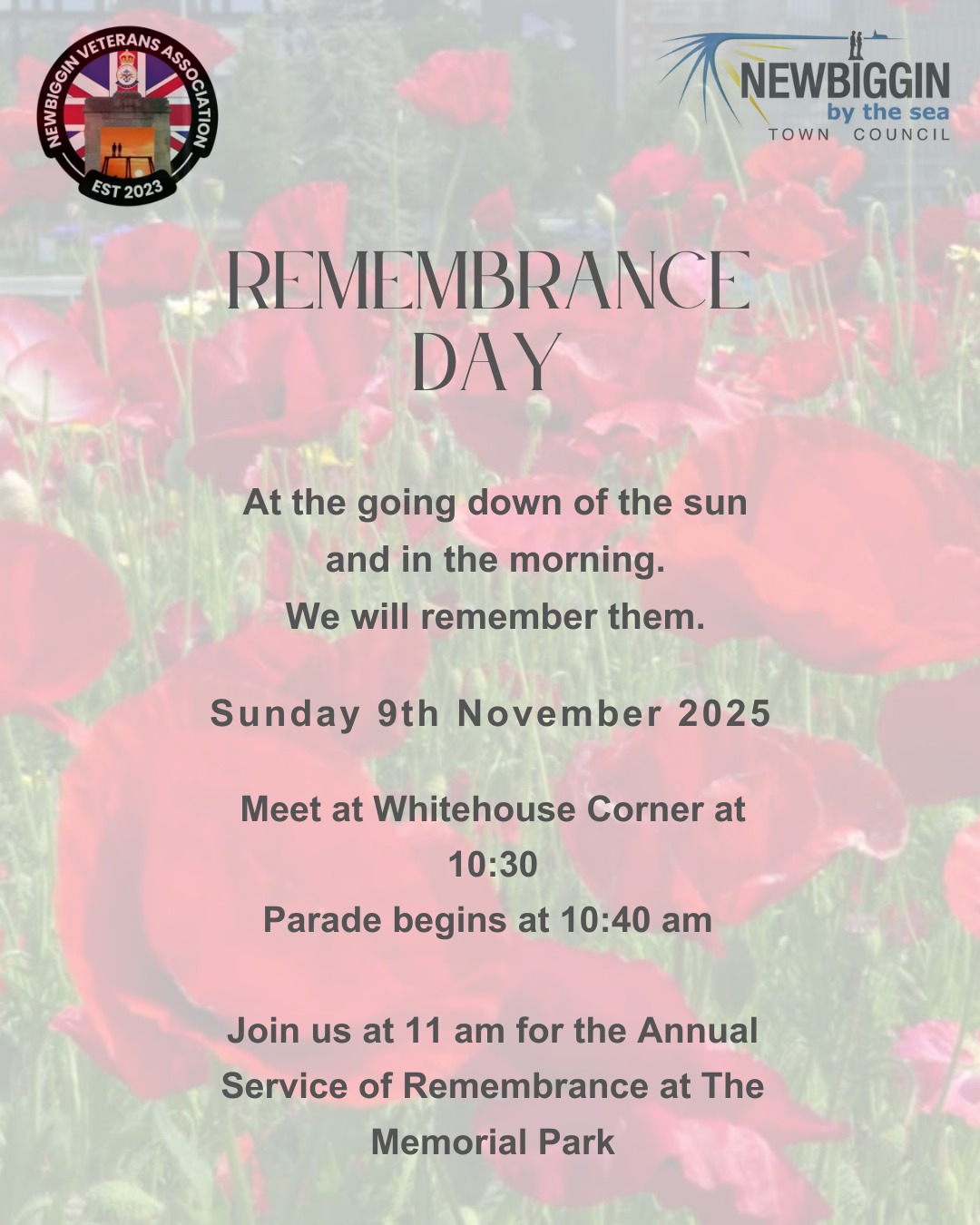 Remembrance Sunday - Newbiggin by the Sea Town Council